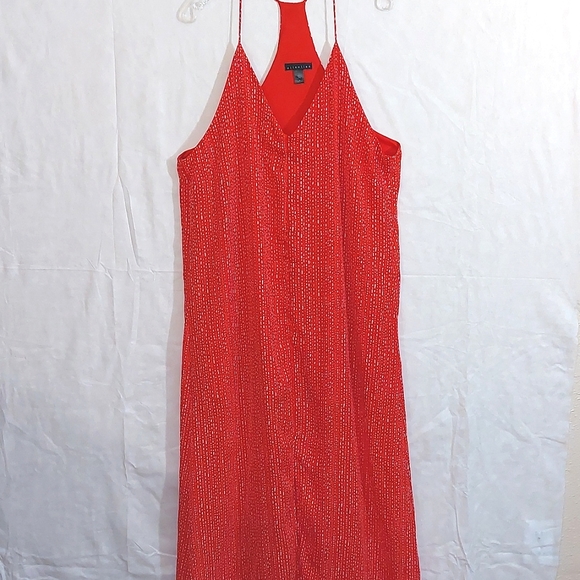 attention | Dresses | Attention Womens Red White Sheer Maxi Dress With ...